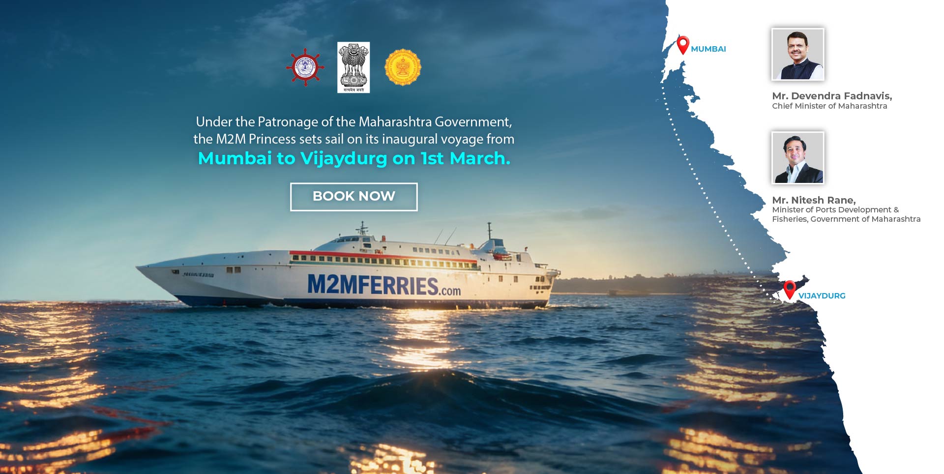 M2M ferry service in Alibaug, Mumbai | RORO | Speed Boat | Charter - M2M Ferries